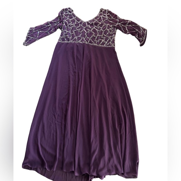 J Kara | Dresses | Jkara Plus Size 2w Eggplant Purple Evening Gown ...